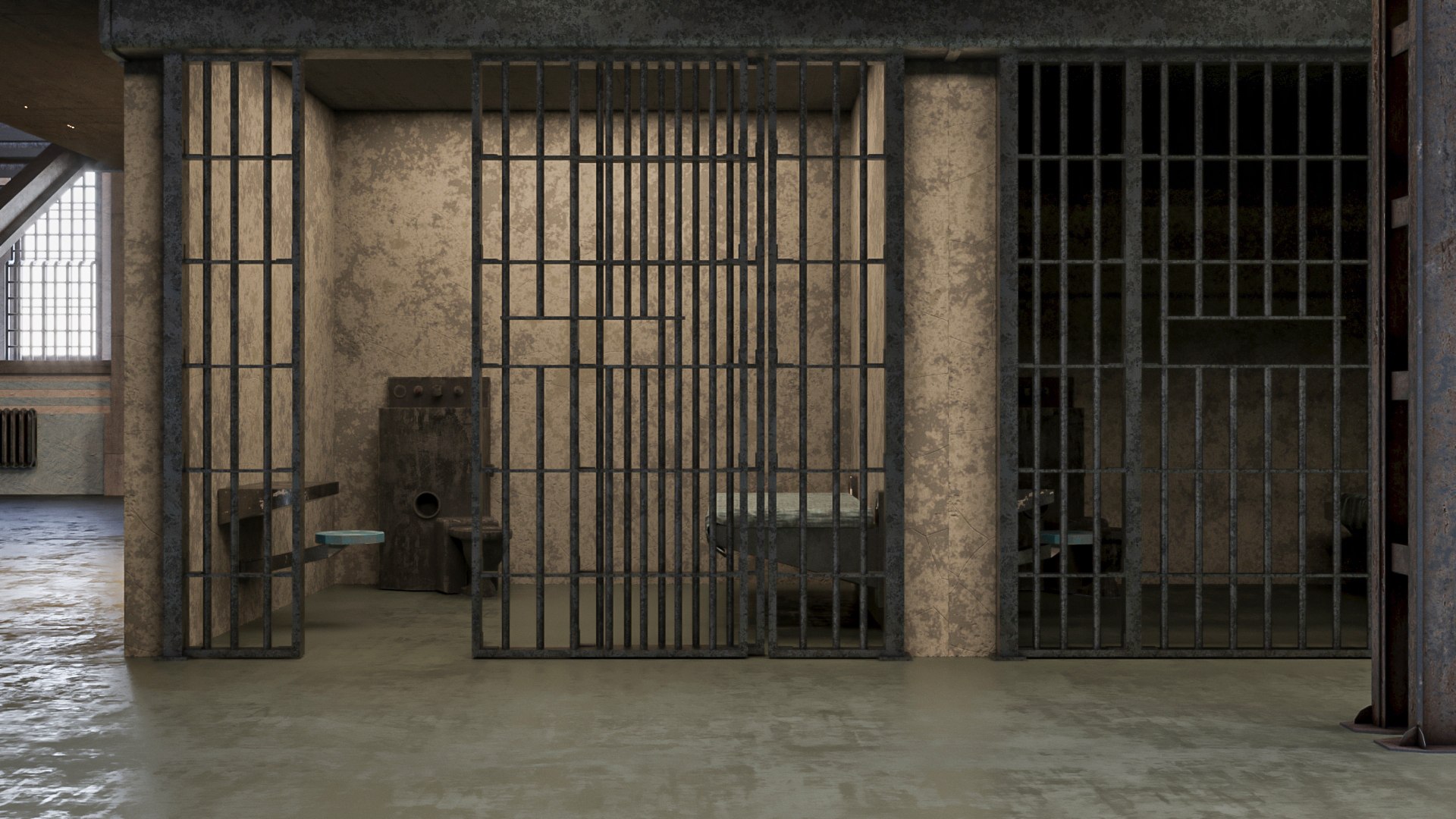 3D Prison Interior Collection Hall Cells - TurboSquid 2319187