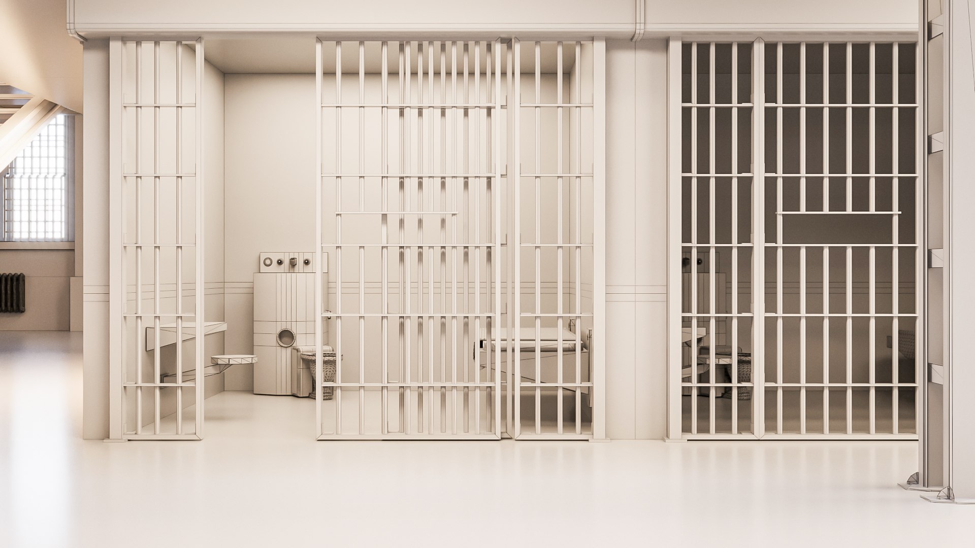 3D Prison Interior Collection Hall Cells - TurboSquid 2319187