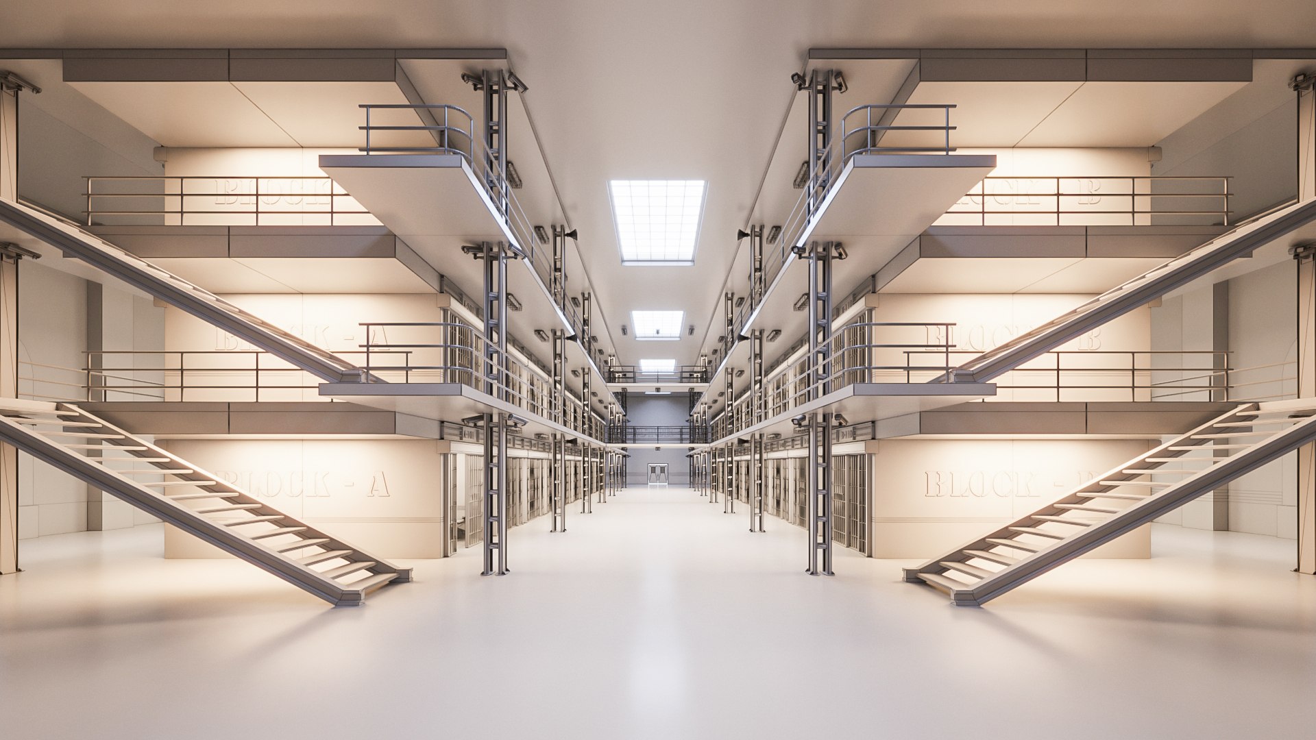 3D Prison Interior Collection Hall Cells - TurboSquid 2319187