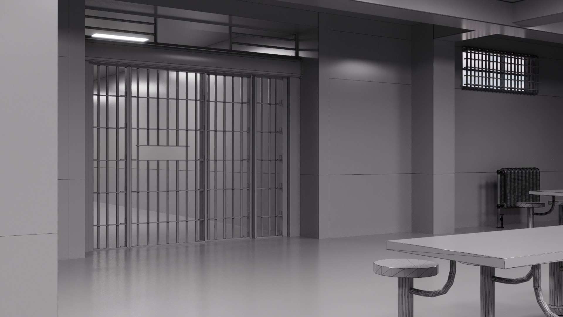 3D Prison Interior Collection Hall Cells - TurboSquid 2319187