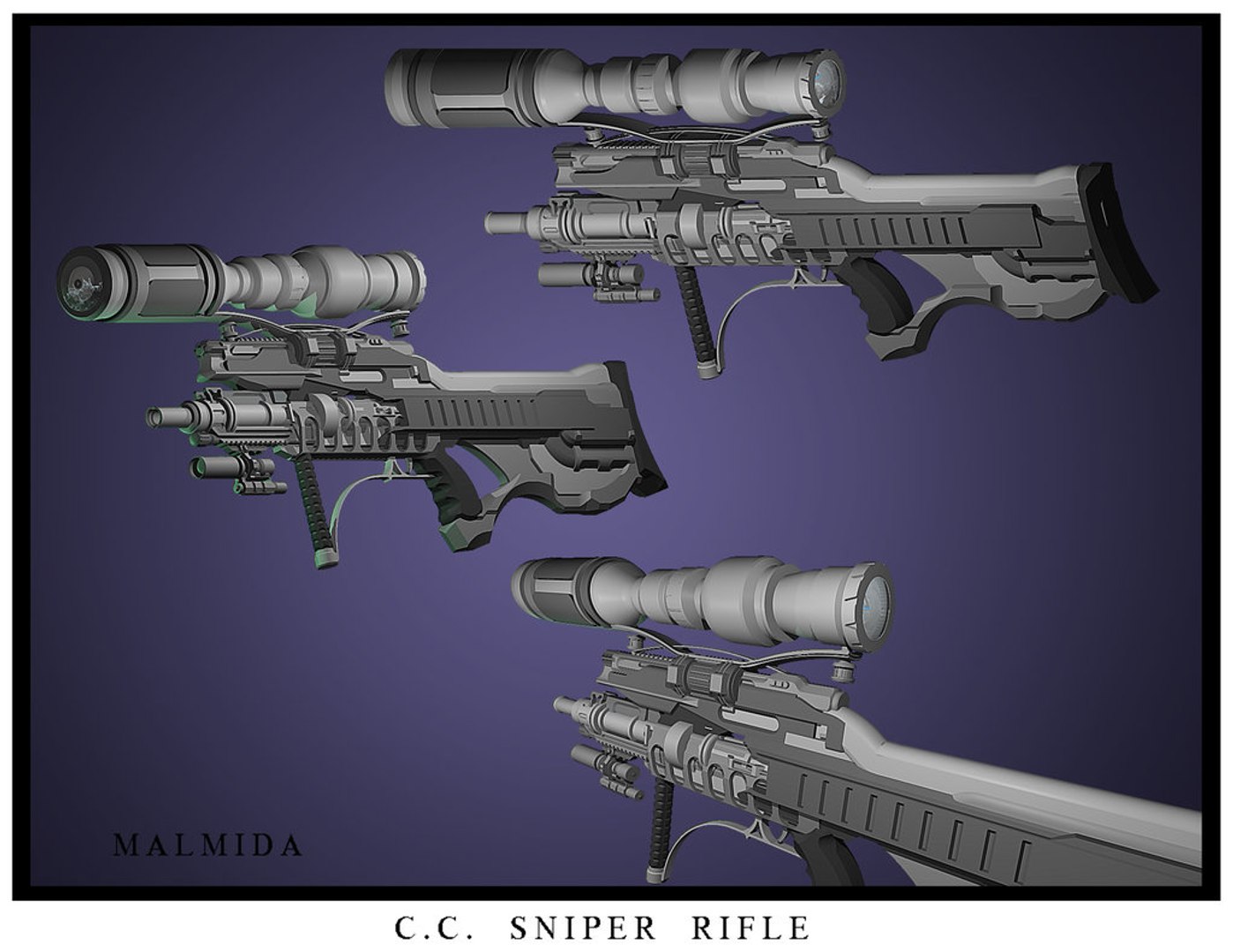 3d model sniper rifle cc