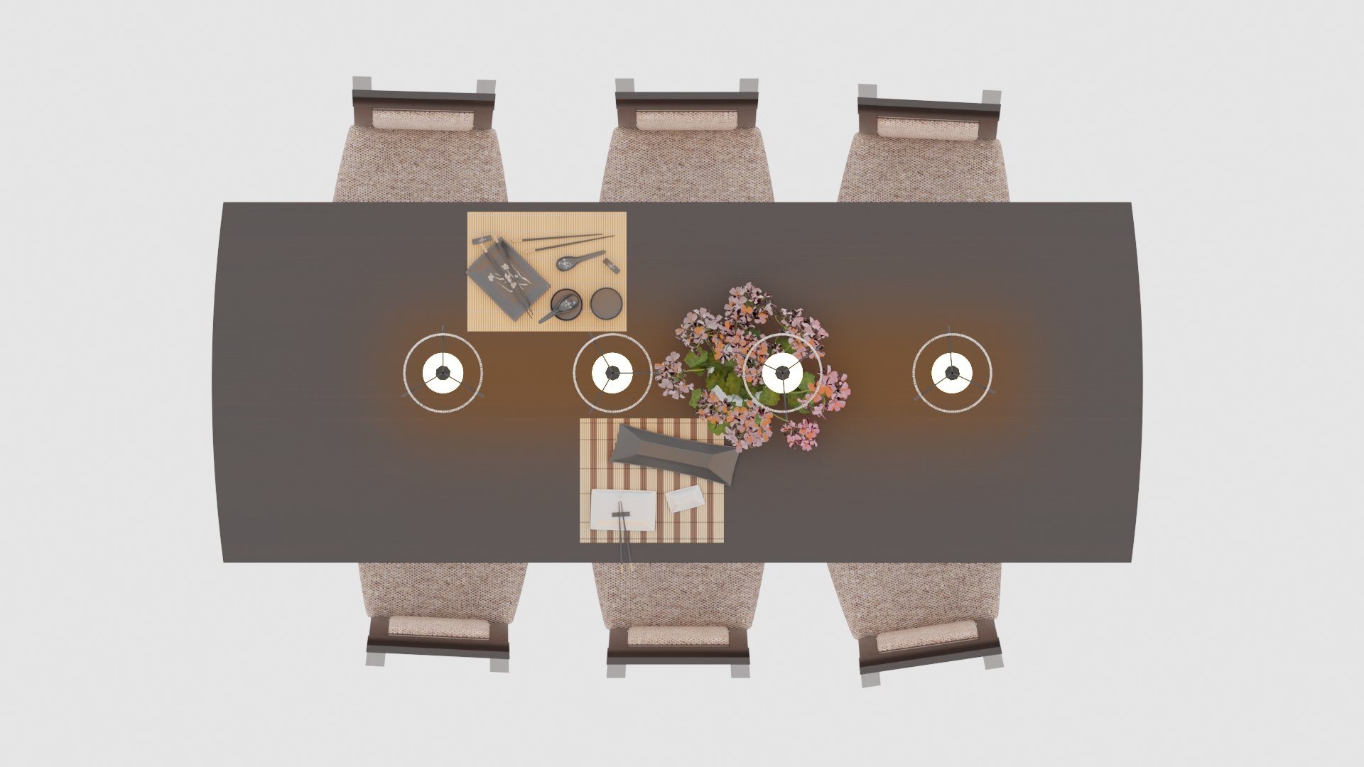 3D Dining table with chairs model - TurboSquid 2079316