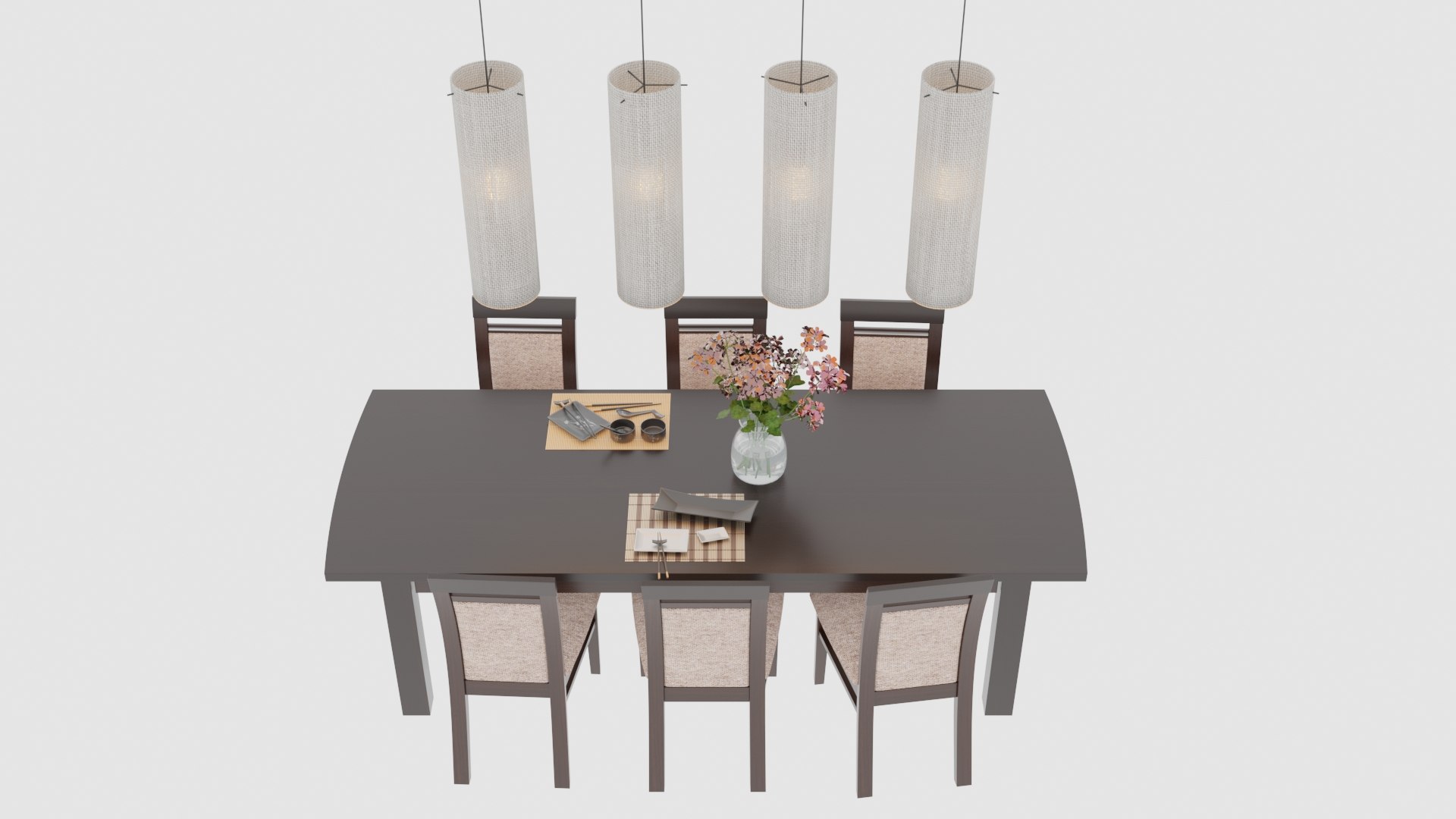 3D Dining Table With Chairs Model - TurboSquid 2079316
