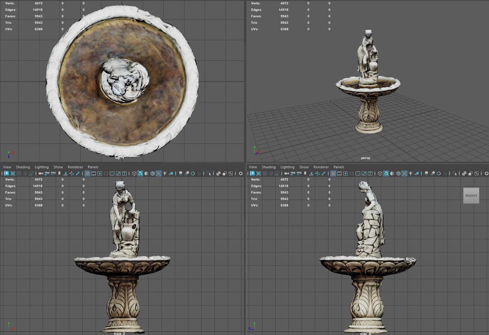 Rustic Lady Water Fountain Sculpture 3D Model - TurboSquid 2389152