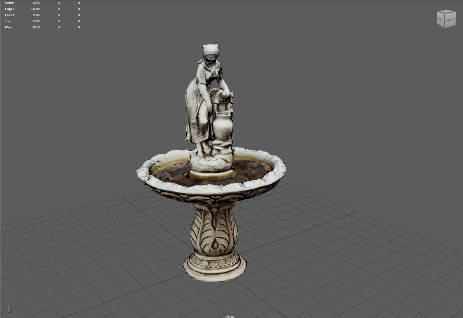 Rustic Lady Water Fountain Sculpture 3D Model - TurboSquid 2389152