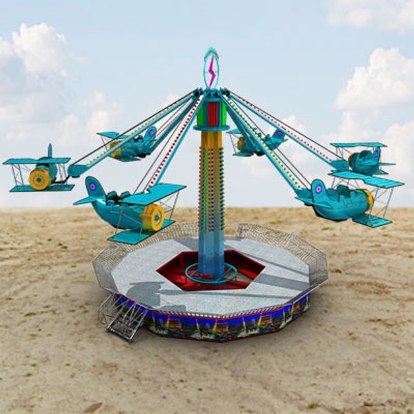 swing carousel wave swinger 3d model