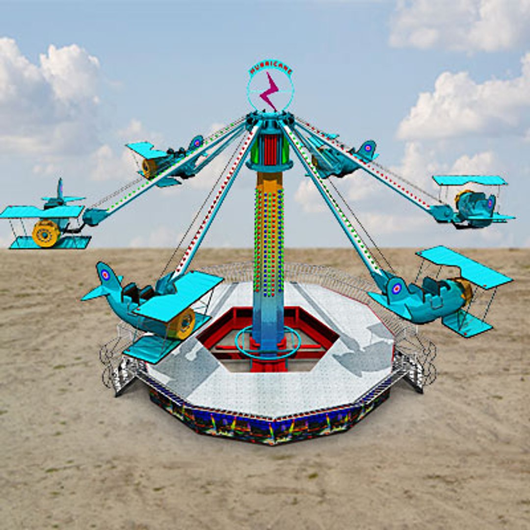 Swing Carousel Wave Swinger 3d Model