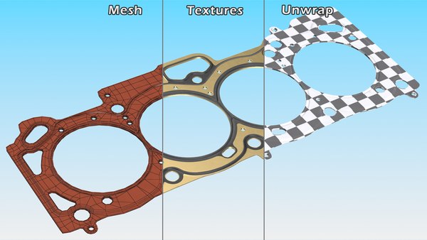 modelo 3d Engine Block Head Gasket Brass - TurboSquid 2028428