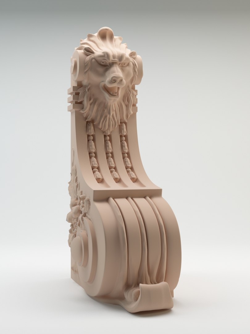 3d Scroll Volute Lion Model