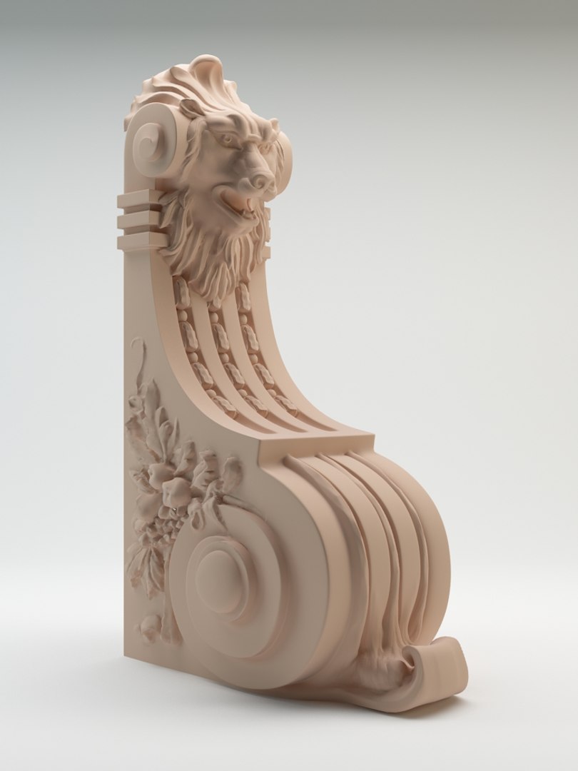 3d Scroll Volute Lion Model
