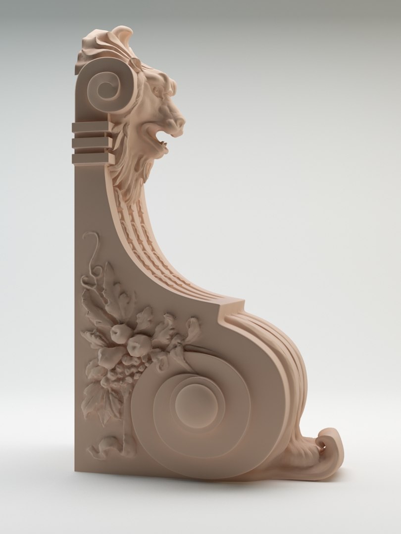 3d Scroll Volute Lion Model