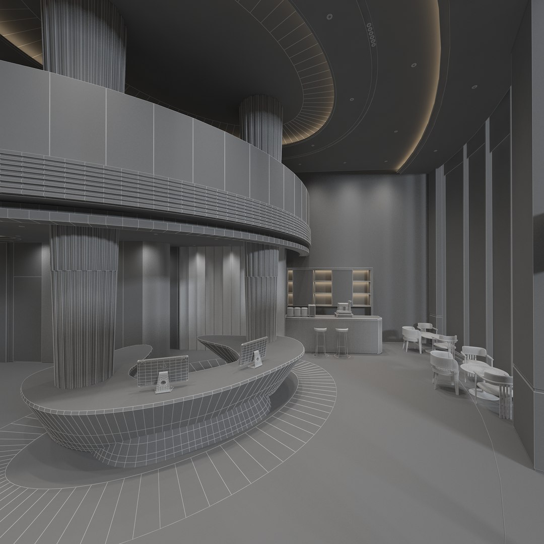 Hotel Lobby Reception 3D Model - TurboSquid 1710244