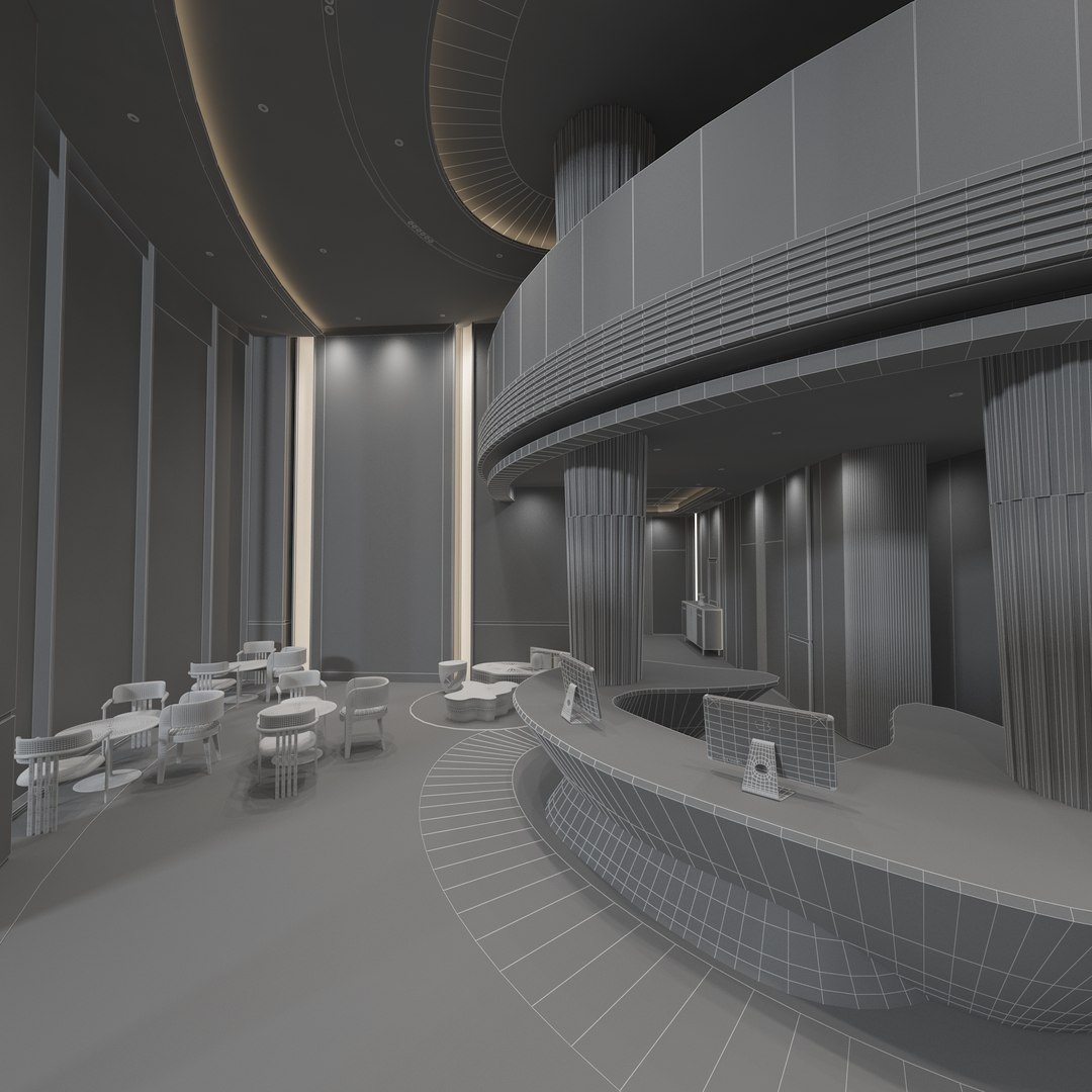 Hotel Lobby Reception 3D Model - TurboSquid 1710244