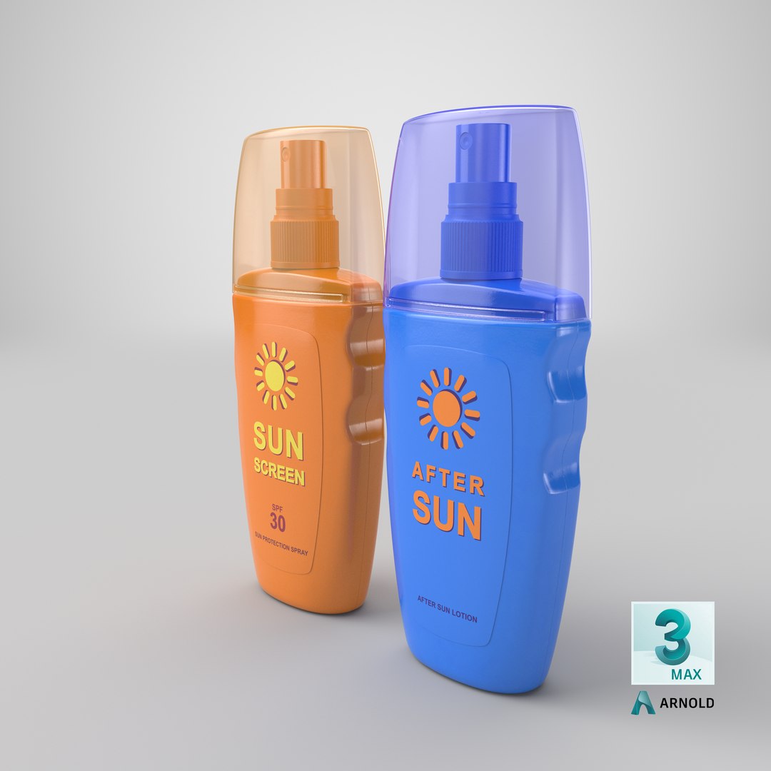 Sunscreen set 3D model - TurboSquid 1578921