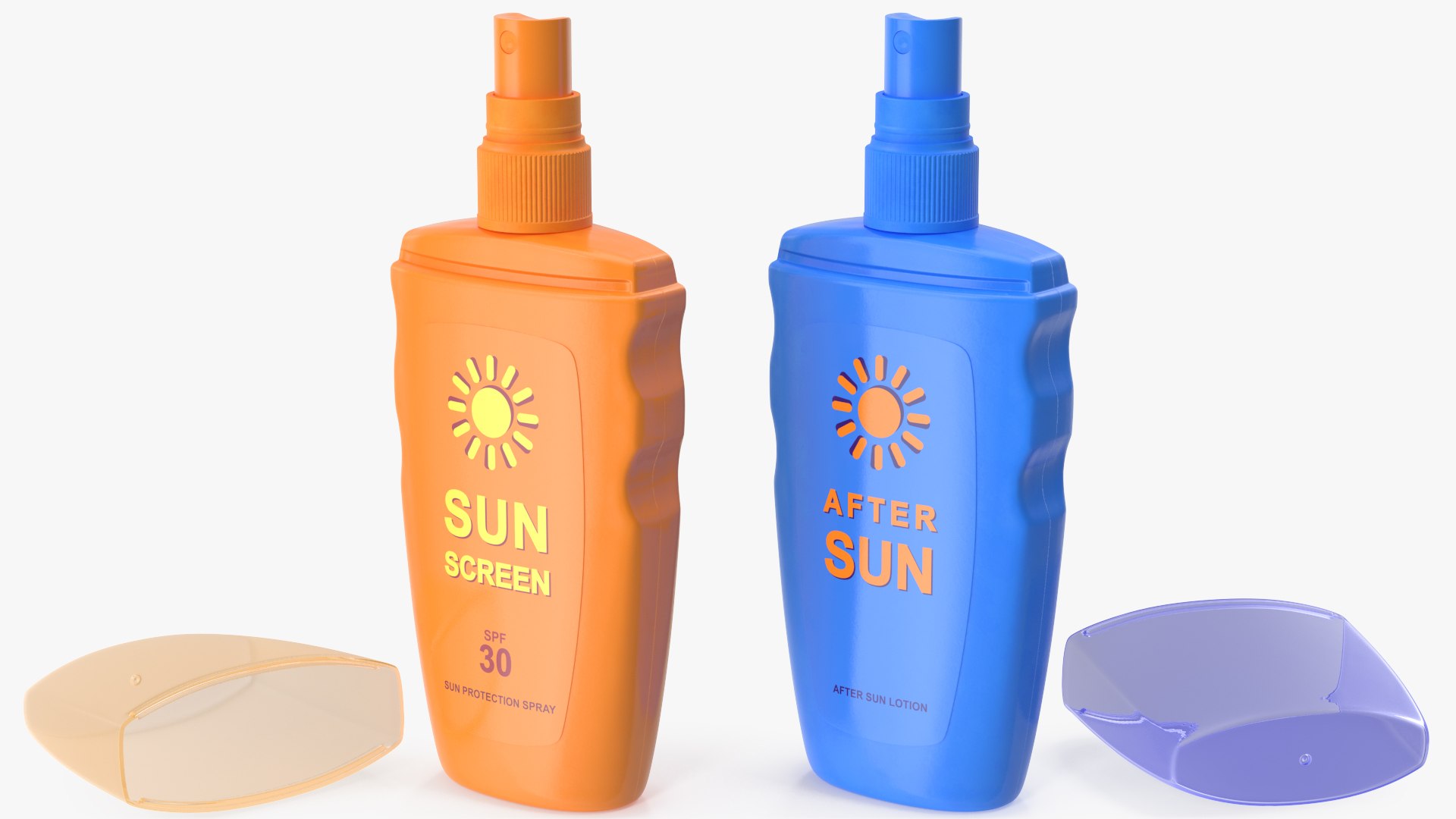 Sunscreen set 3D model - TurboSquid 1578921