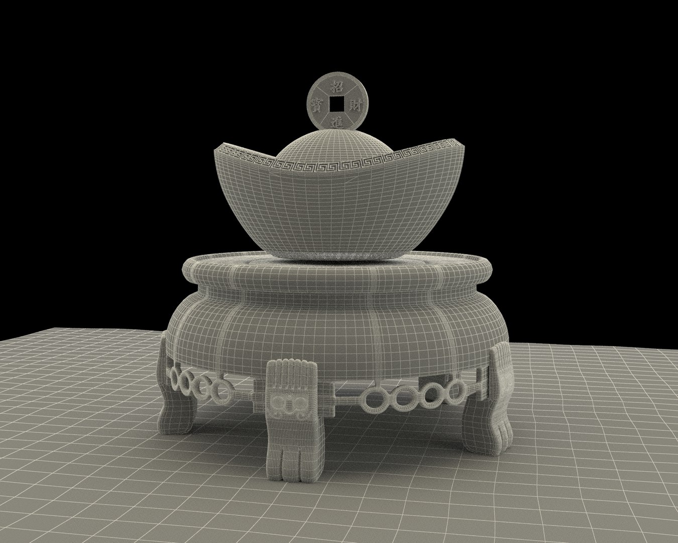 Chinese Gold Ingot 3D Model - TurboSquid 2240044