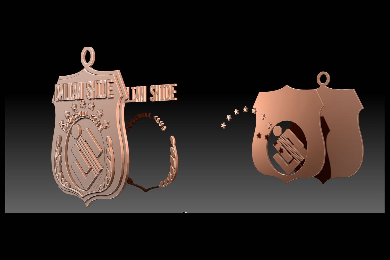 Dalian Shide FC Logo Shield Printable Keychan And Renderable 3D Model ...