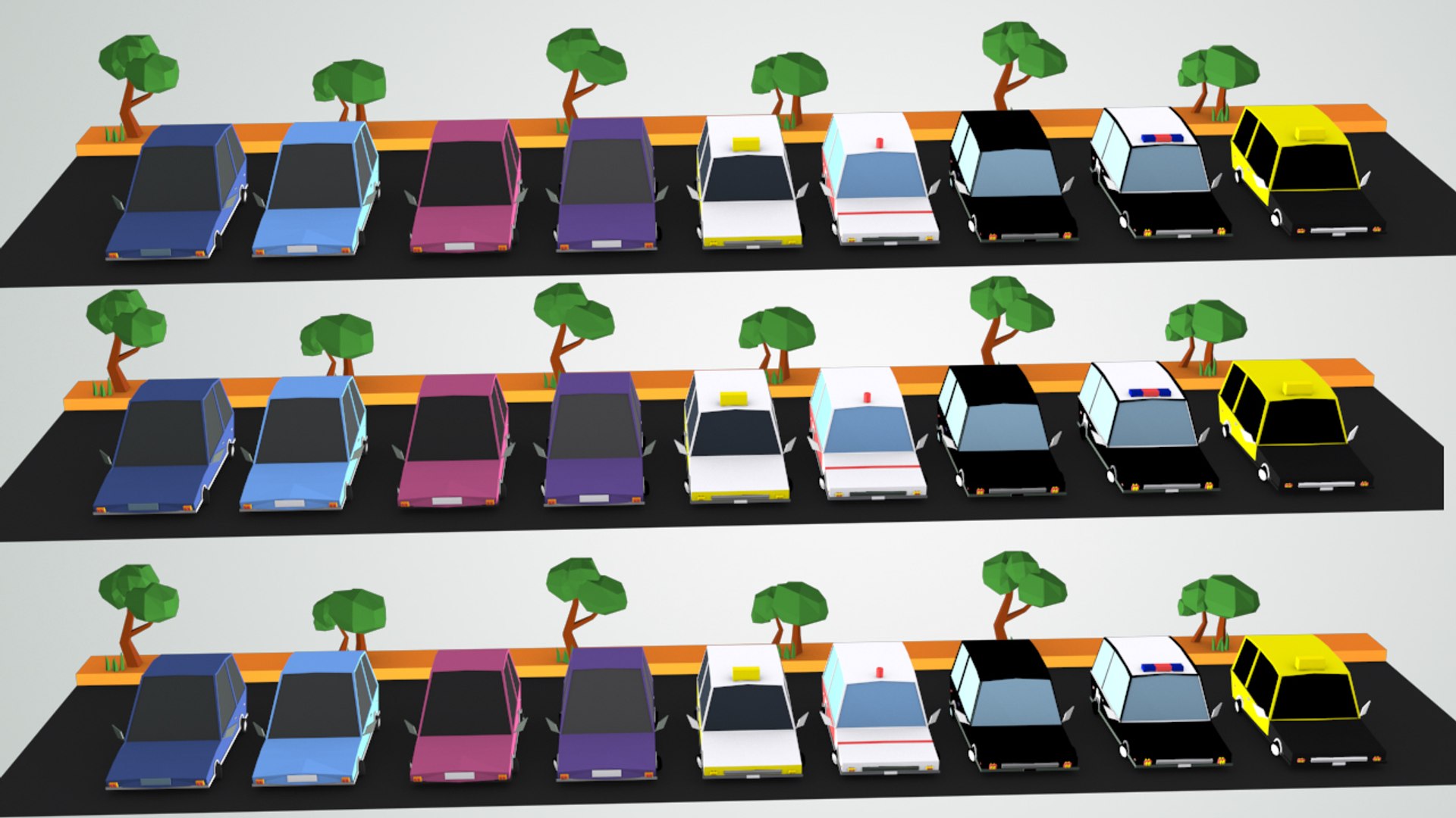 3D Toon Car Pack Model - TurboSquid 1489105