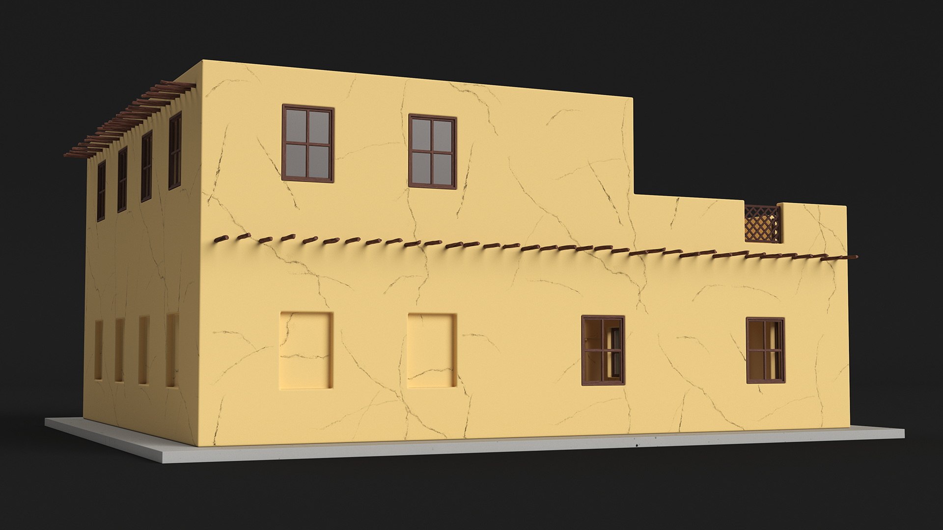 3D Cartoon Middle Eastern Adobe House - TurboSquid 2279811