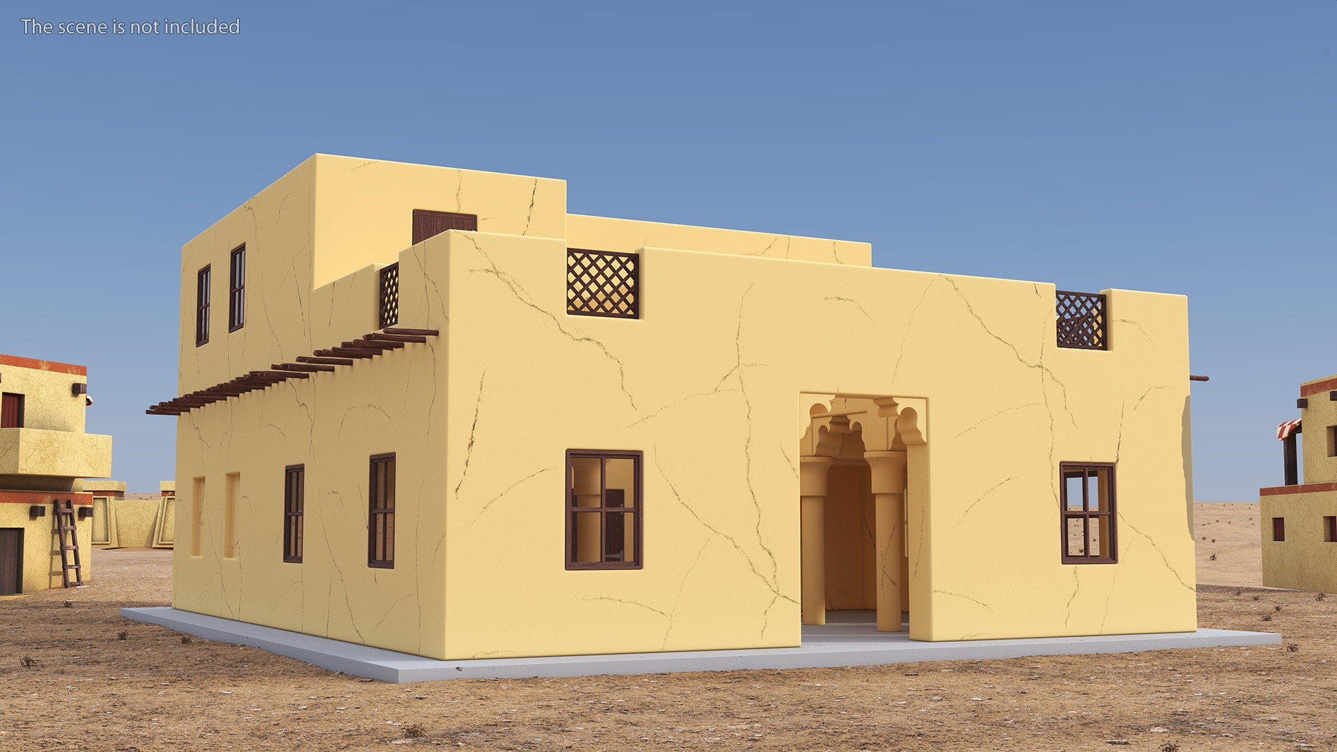 3D Cartoon Middle Eastern Adobe House - TurboSquid 2279811