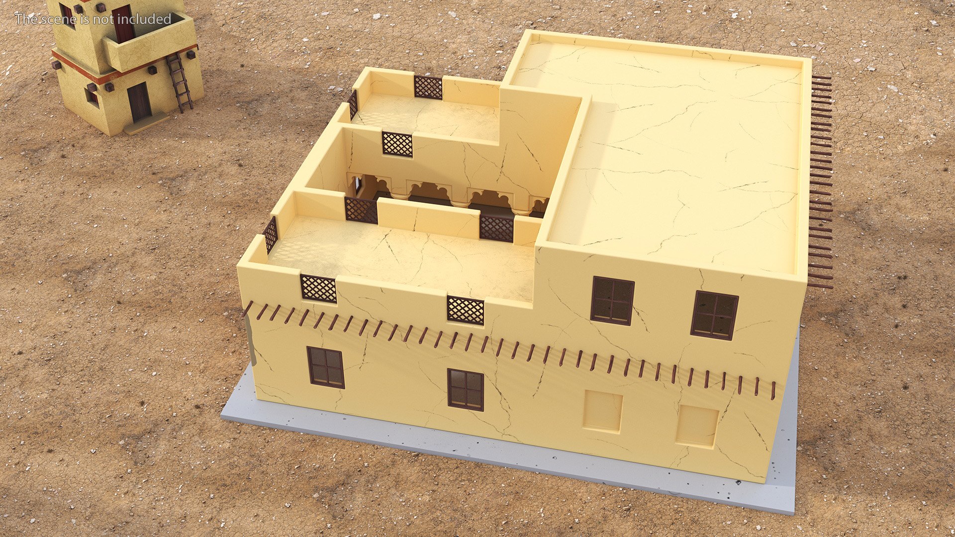 3D Cartoon Middle Eastern Adobe House - TurboSquid 2279811