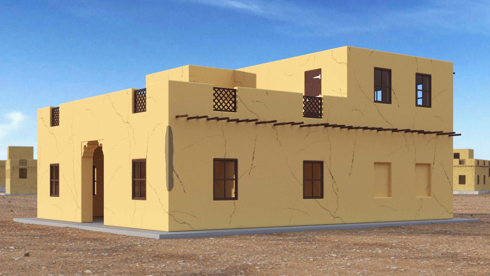 3D Cartoon Middle Eastern Adobe House - TurboSquid 2279811