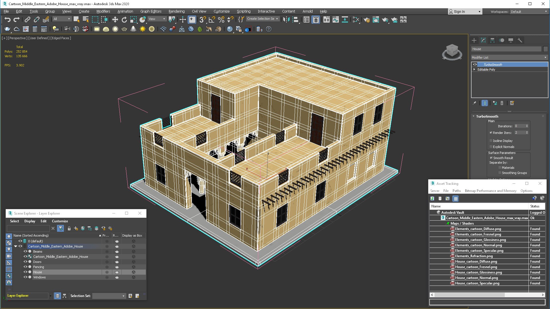 3D Cartoon Middle Eastern Adobe House - TurboSquid 2279811