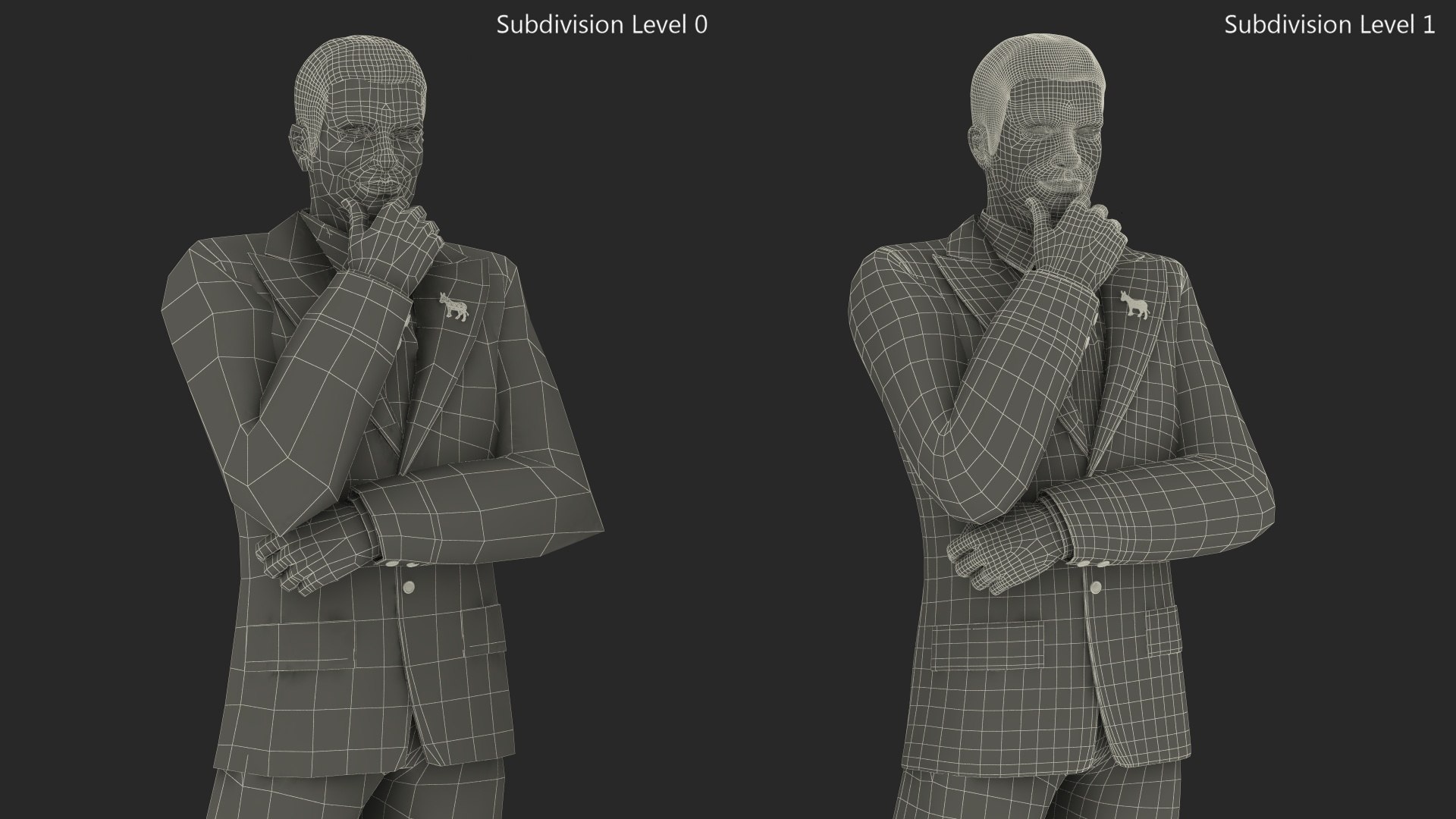 3D Democrat Man Thinking Pose With Democratic Icon Model - TurboSquid ...