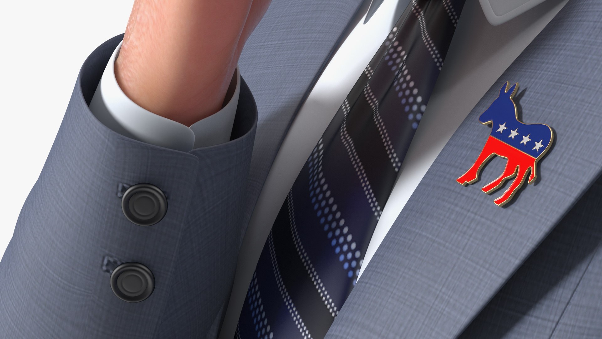 3D Democrat Man Thinking Pose With Democratic Icon Model - TurboSquid ...