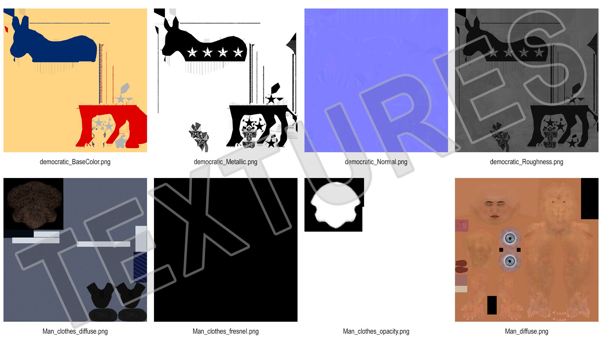 3D Democrat Man Thinking Pose With Democratic Icon Model - TurboSquid ...