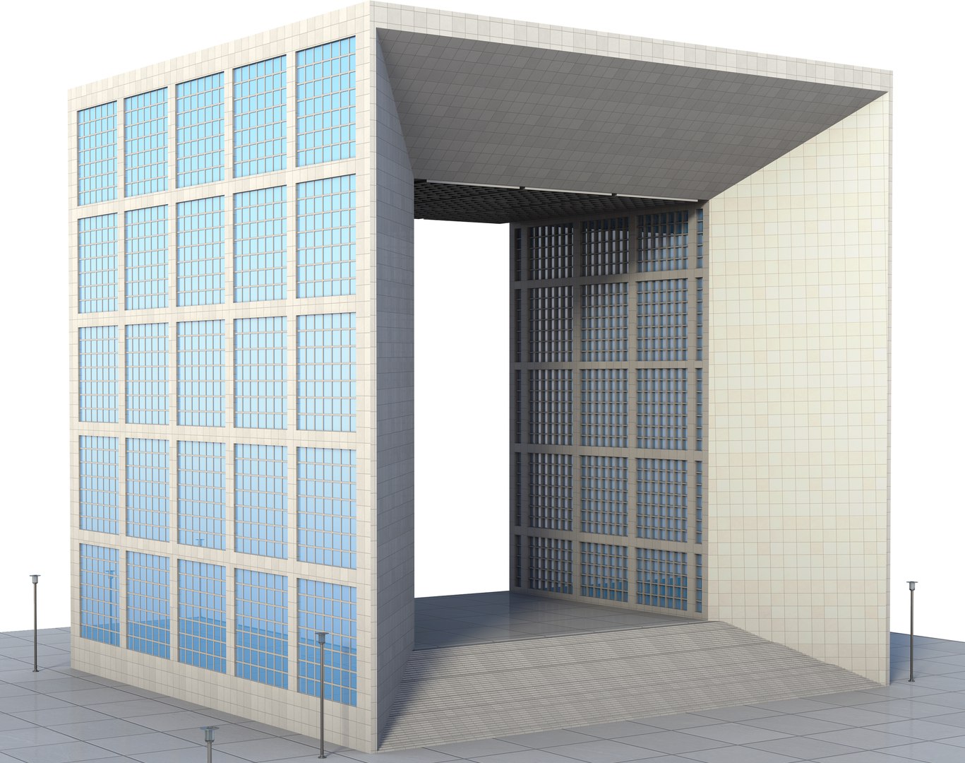 3D La Grande Arche Building Model - TurboSquid 1285753