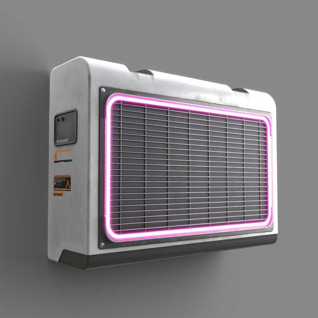 3D Sci-Fi Cyberpunk Air Conditioner Model - TurboSquid 2315584