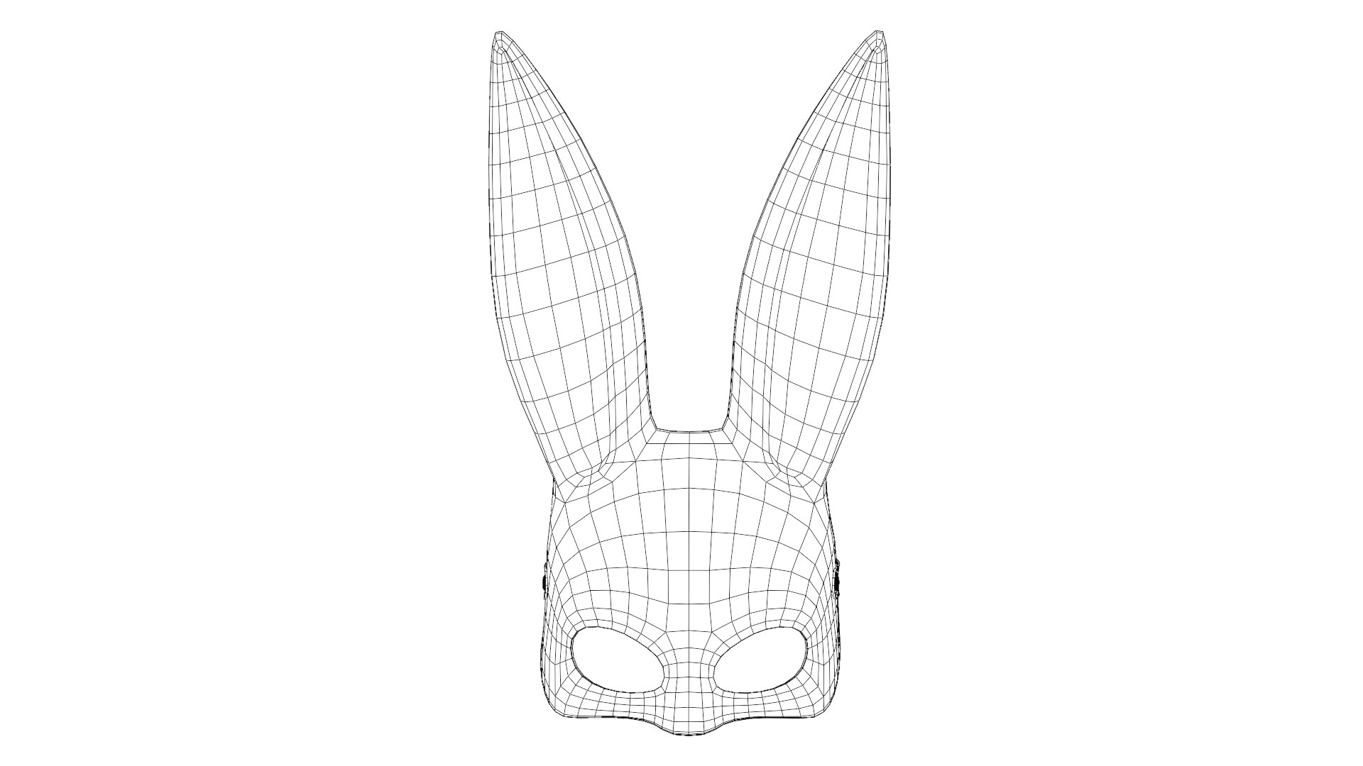 3D PBR Black Rabbit Facemask With A Strap Model - TurboSquid 1860791