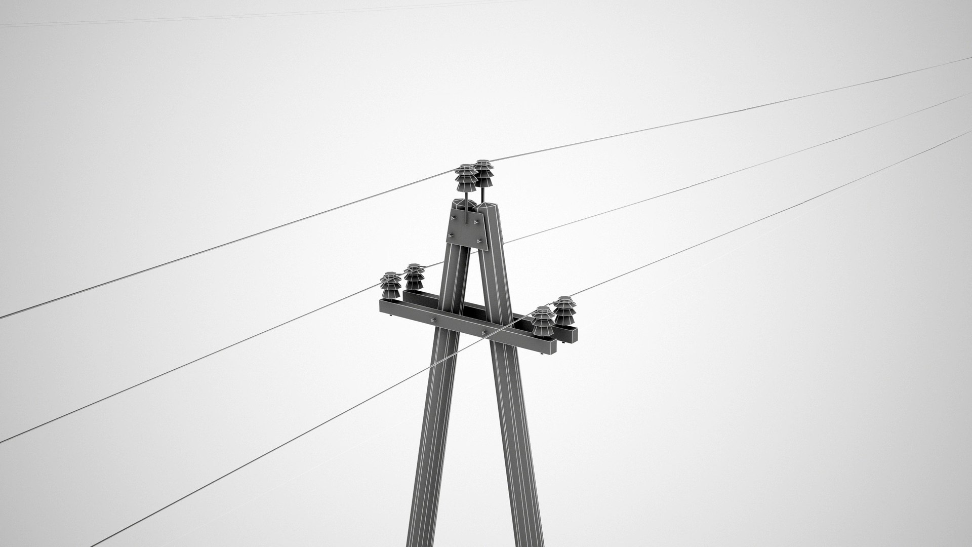 3d Power Lines 6-10kv Model