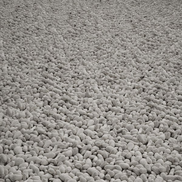 3d model of white pebbles