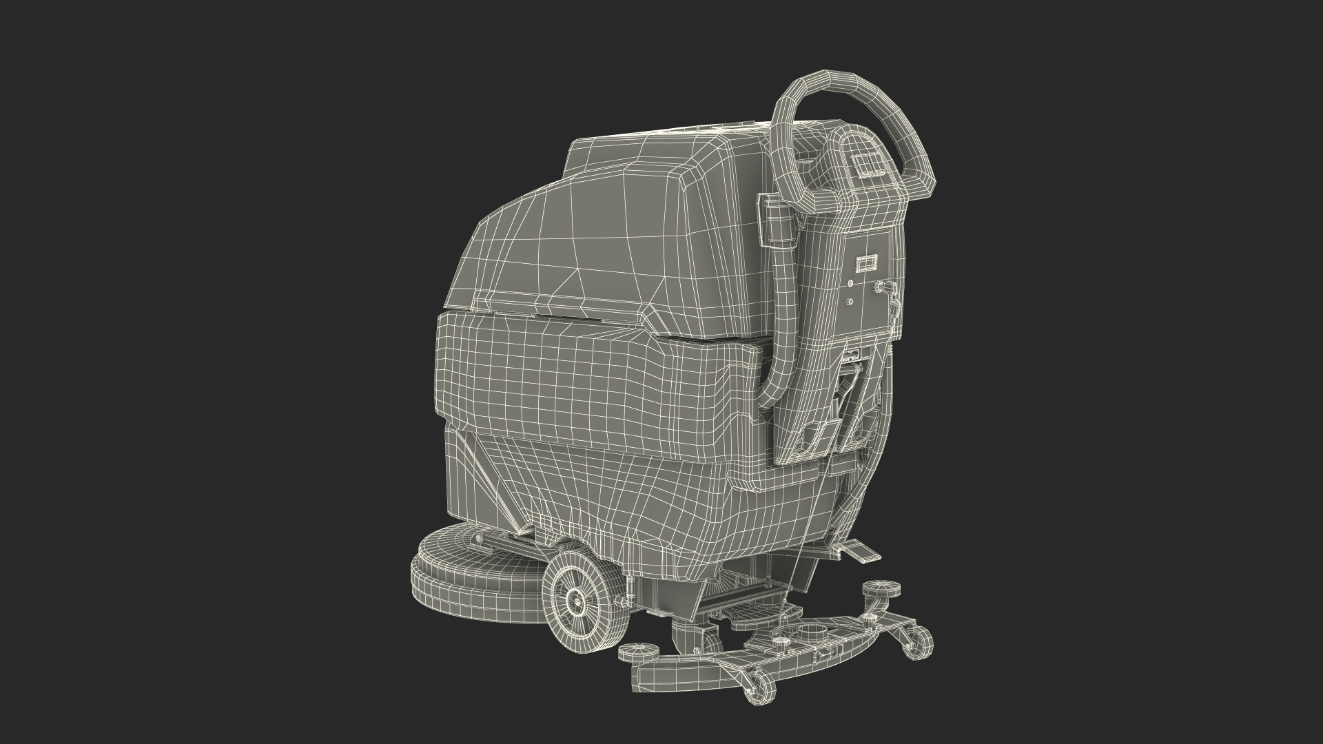 3D Model Industrial Floor Scrubber Machine Grey - TurboSquid 2223816