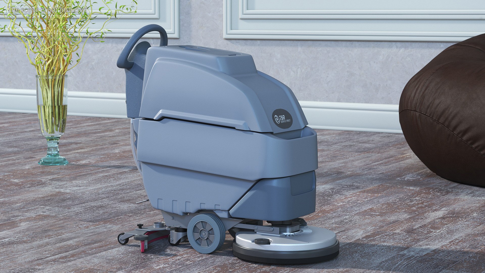 3D Model Industrial Floor Scrubber Machine Grey - TurboSquid 2223816
