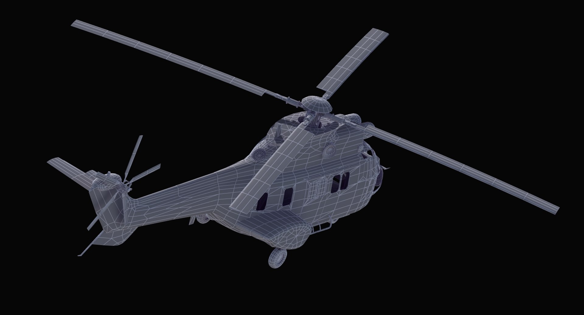As332 Super Puma Helicopter 3d 3ds