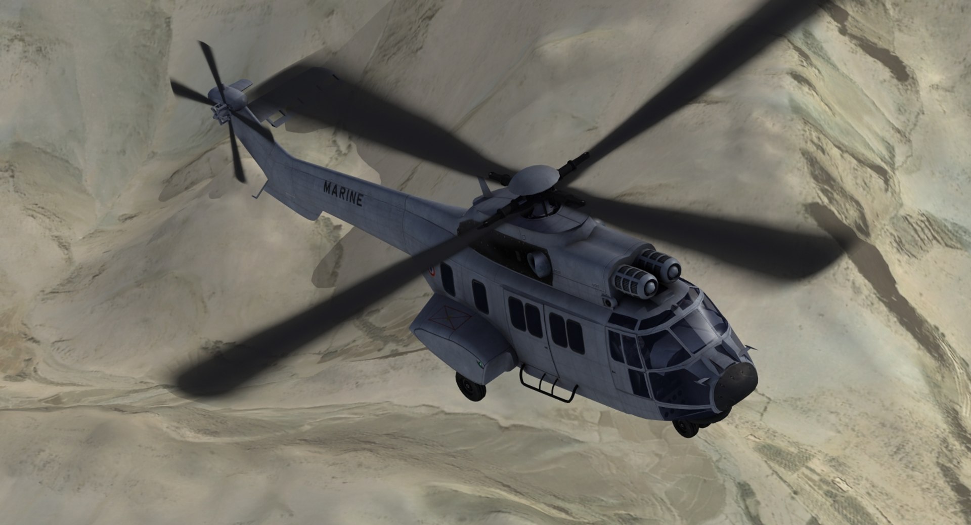 As332 Super Puma Helicopter 3d 3ds