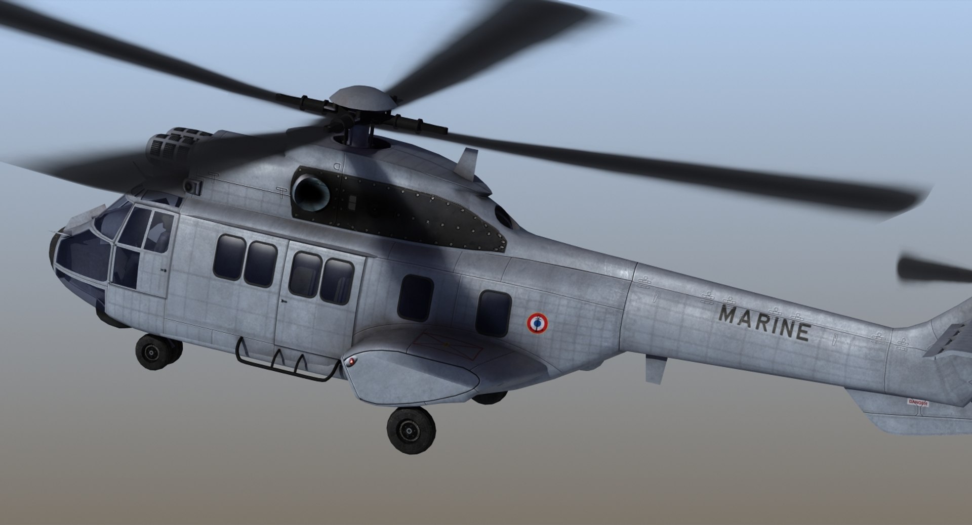 As332 Super Puma Helicopter 3d 3ds