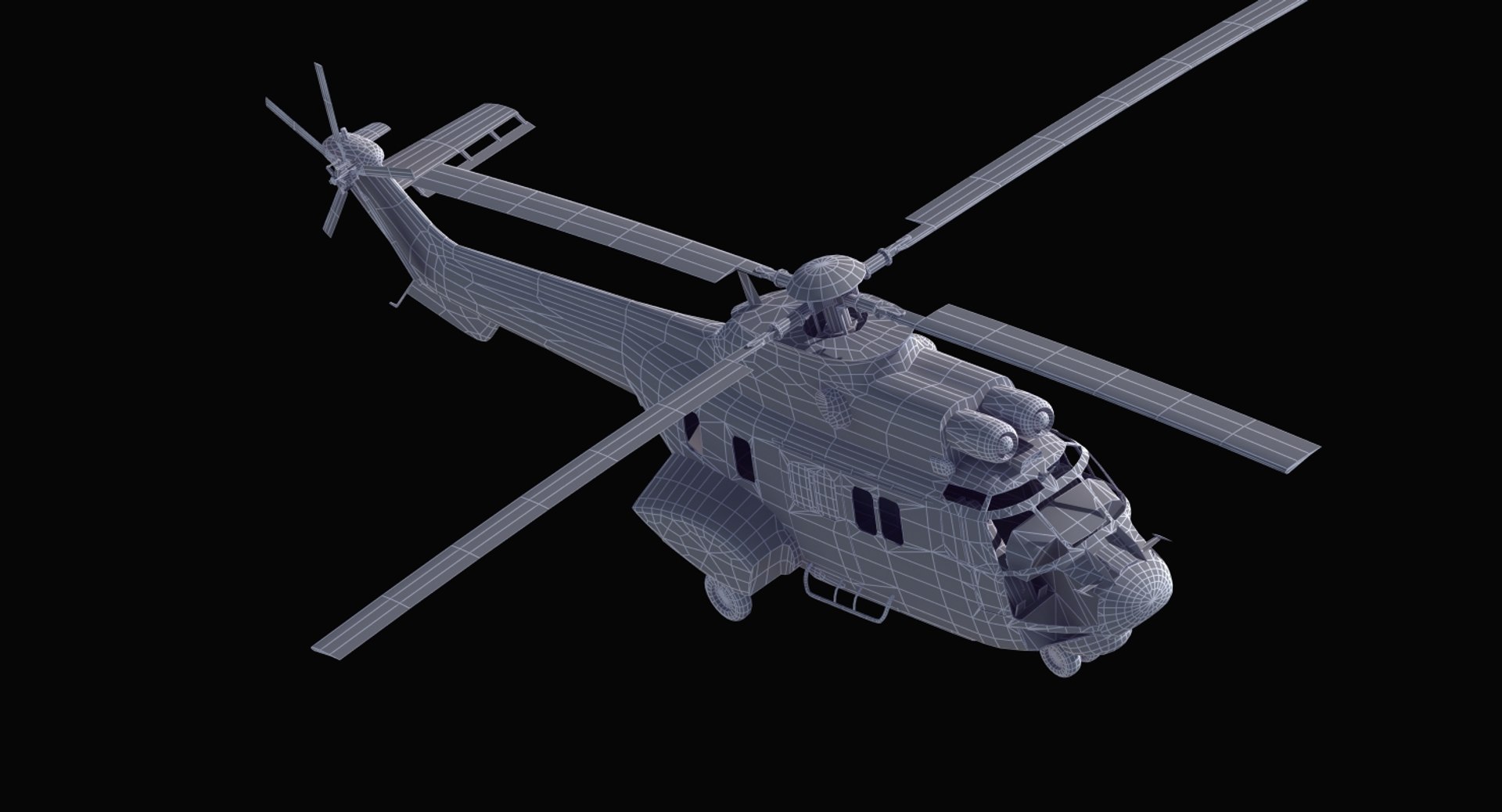 As332 Super Puma Helicopter 3d 3ds
