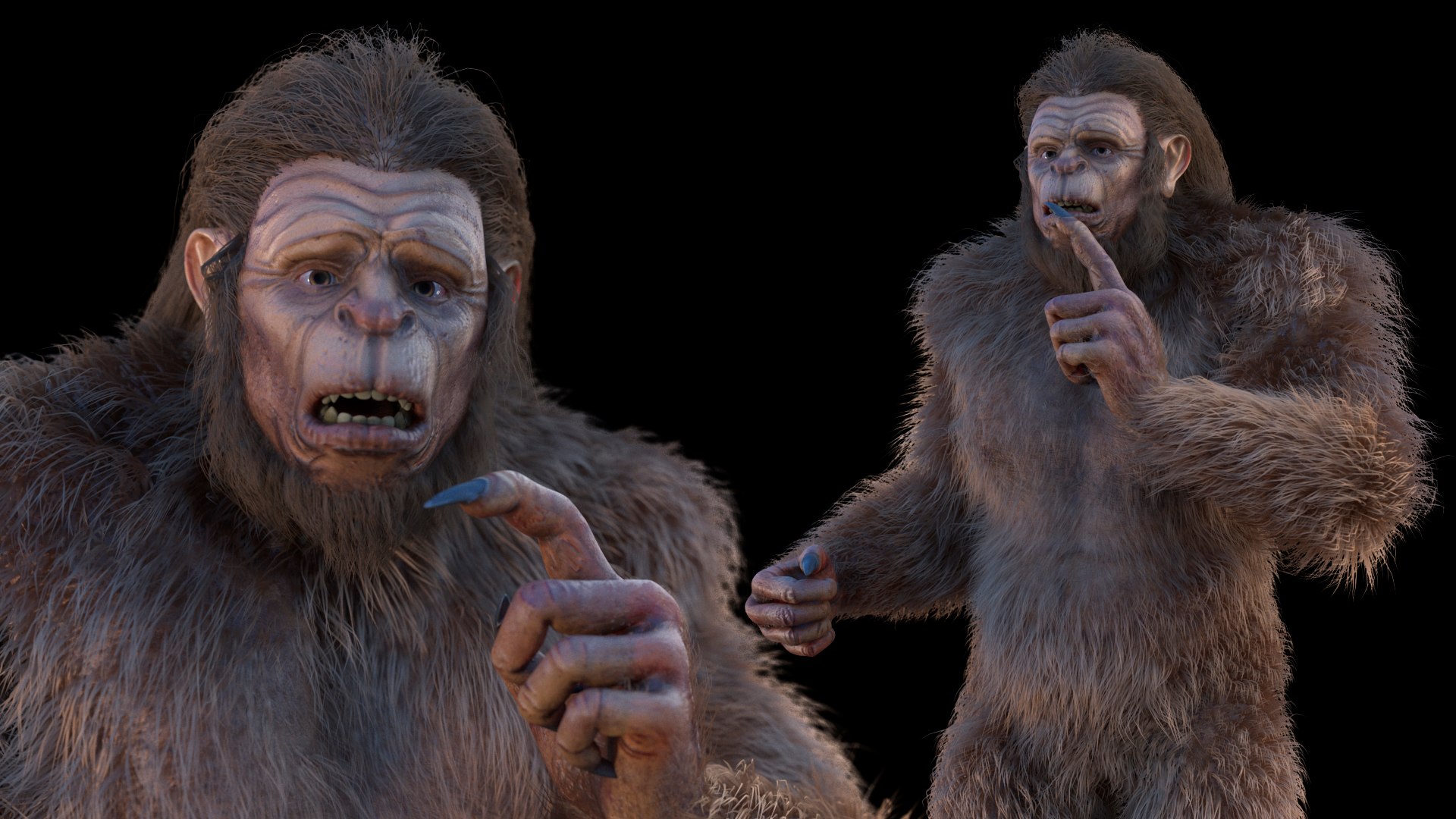 3D Sasquatch Rigged Fur - TurboSquid 2006667