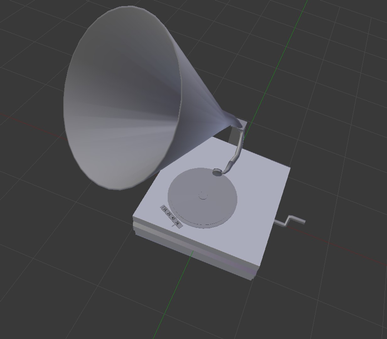 3d vintage grammophone model