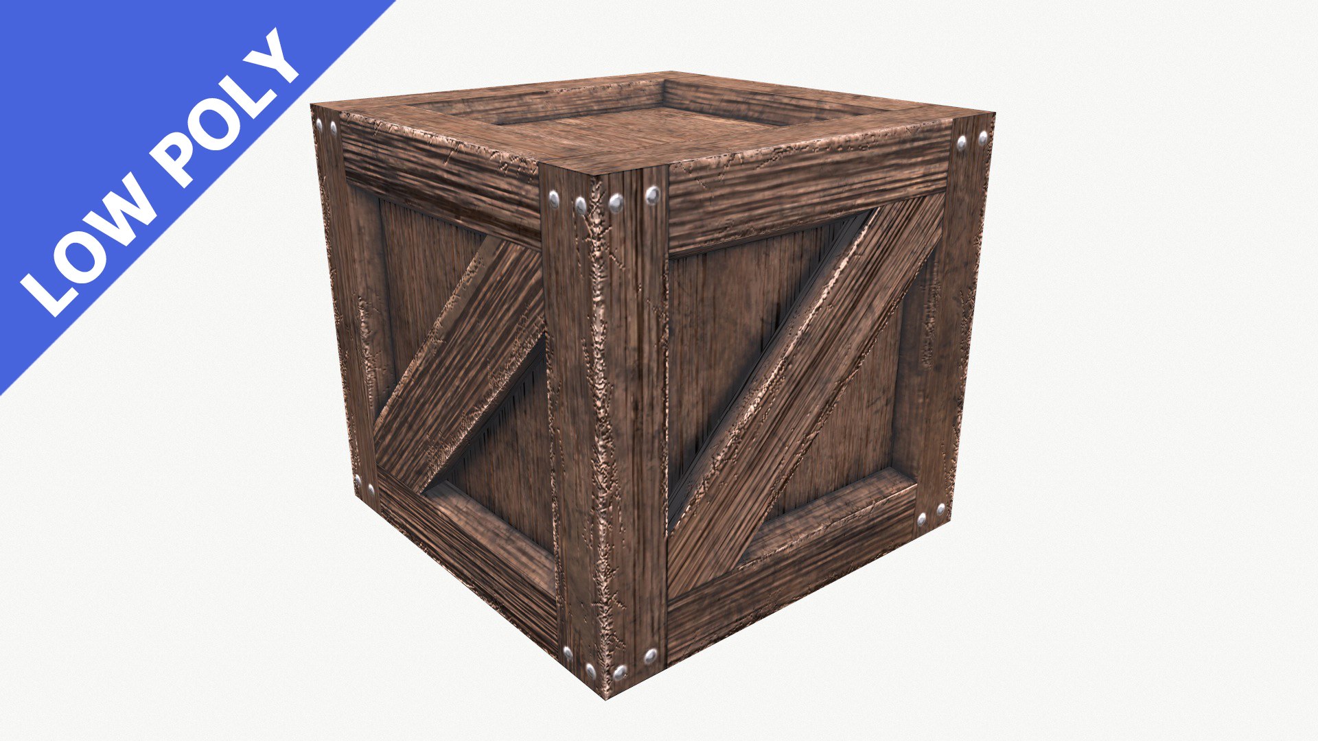 3d model box wood ready