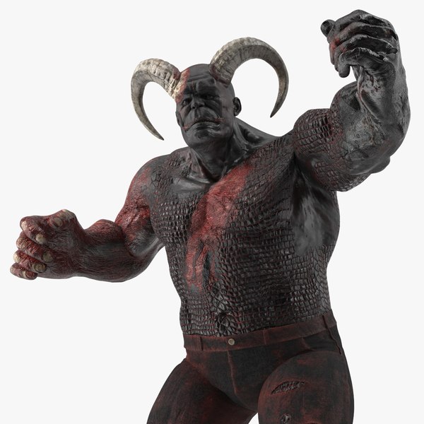 Infernalischer muskulöser Dämon Humanoid Dark Rigged 3D-Modell ...