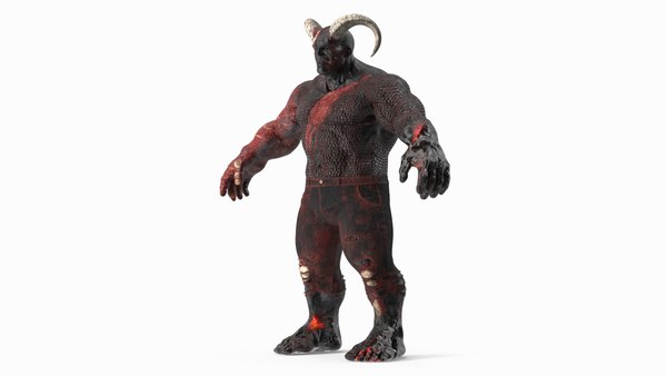 Infernalischer muskulöser Dämon Humanoid Dark Rigged 3D-Modell ...