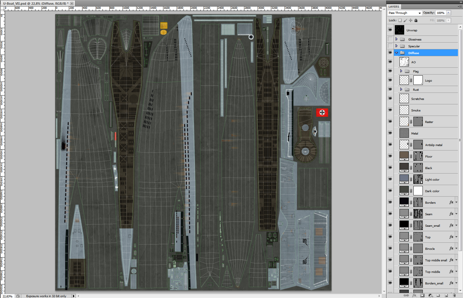 type vii u-boats ii 3d model