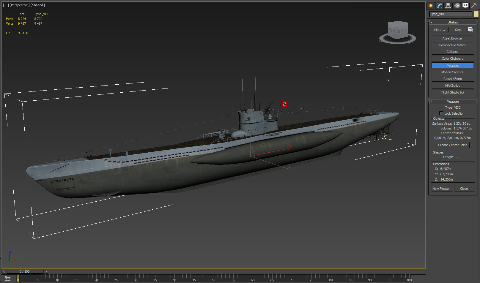 type vii u-boats ii 3d model