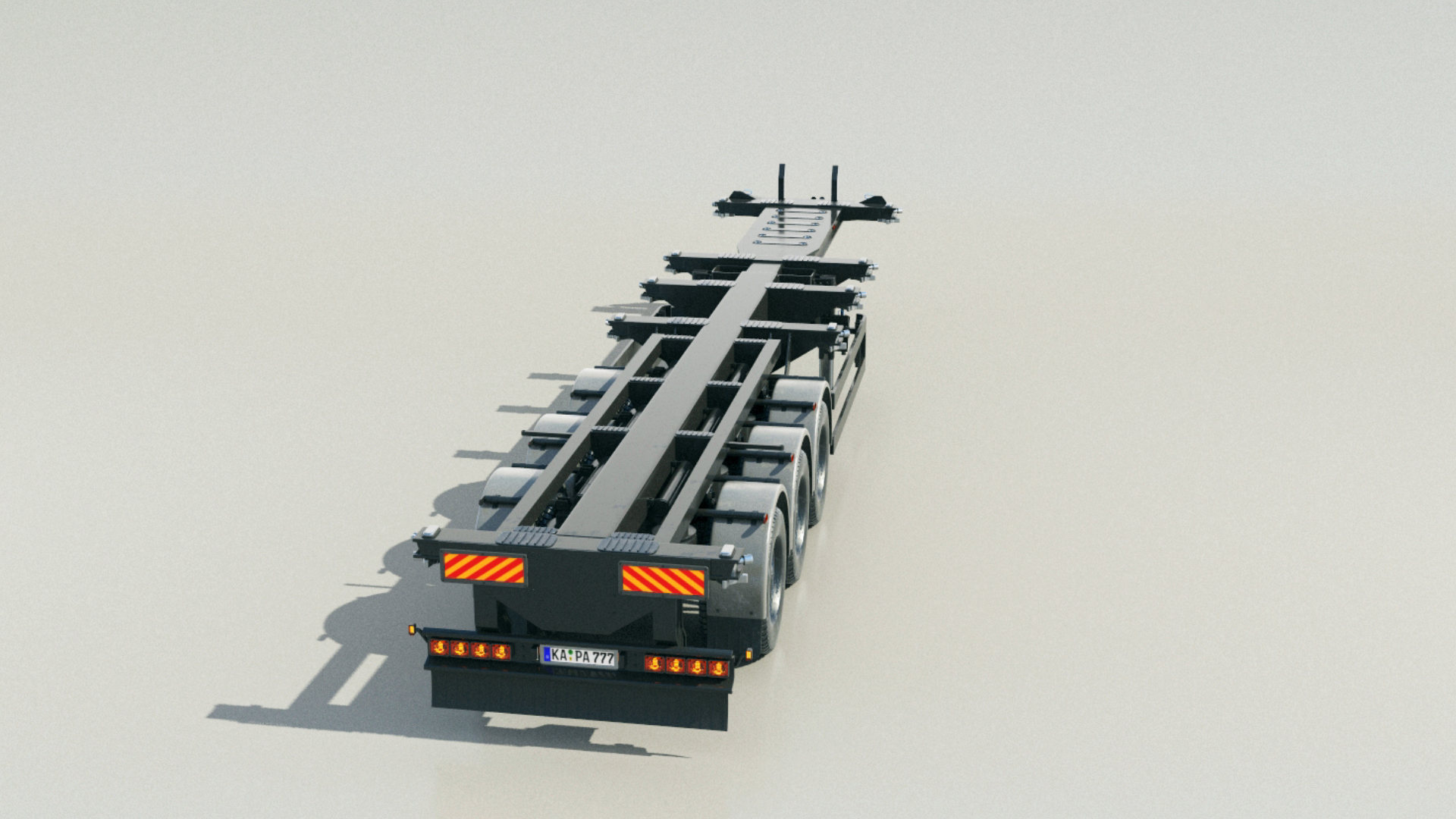 Shipping Container Trailer 3d Obj
