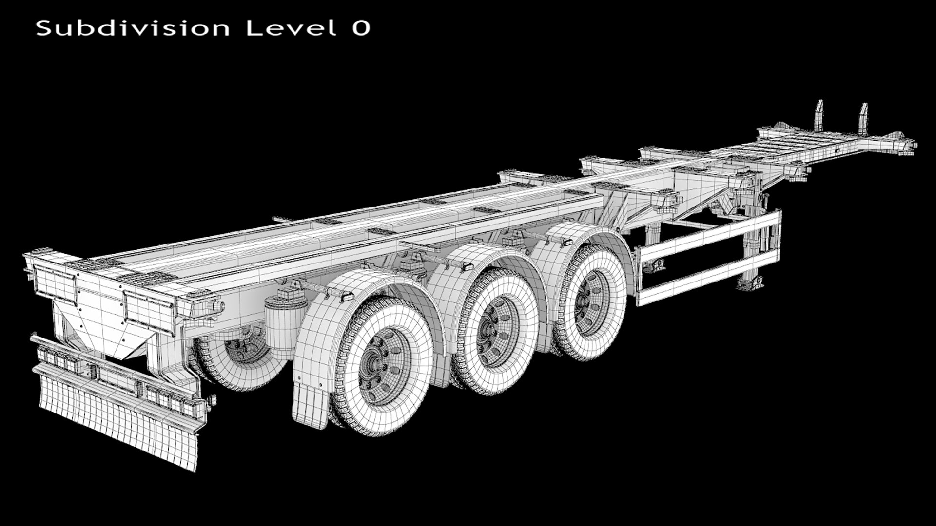 Shipping Container Trailer 3d Obj